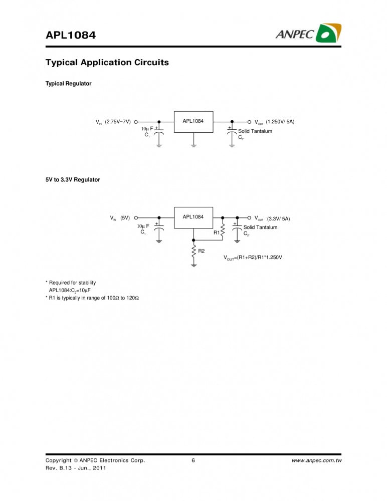 APL1084 datasheet page 6