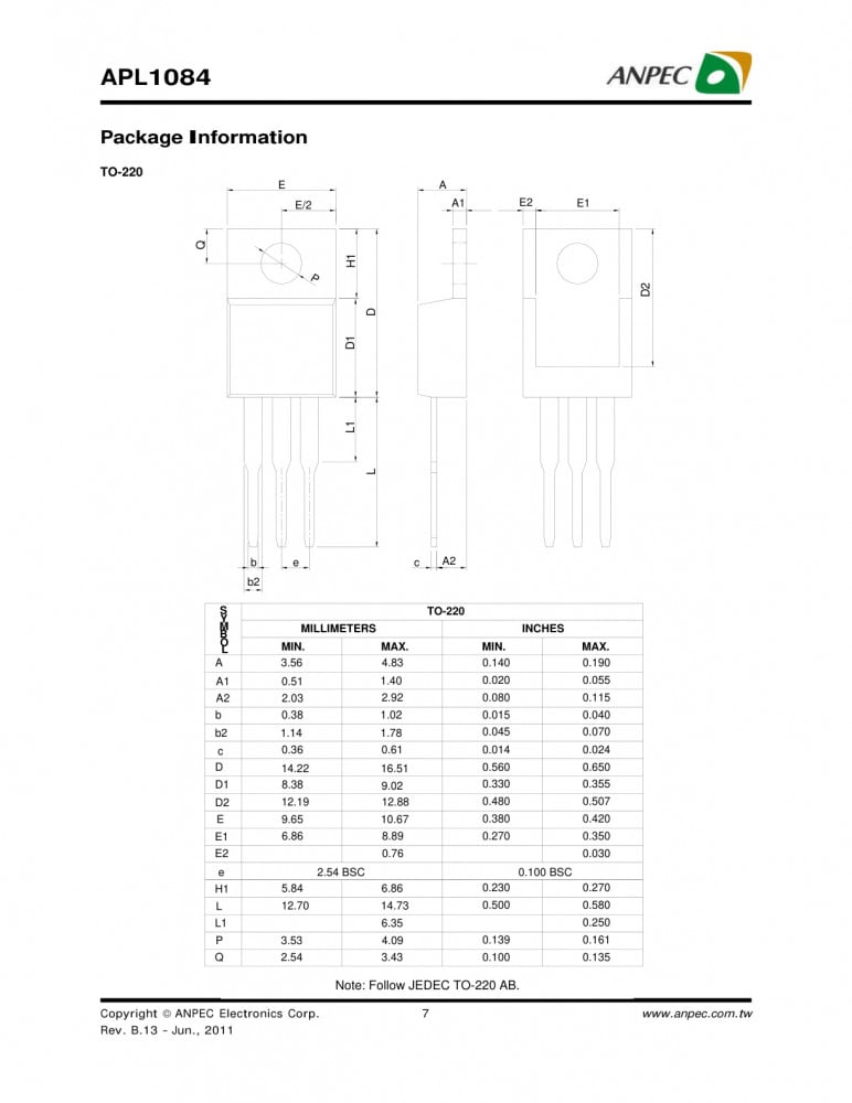 APL1084 datasheet page 7