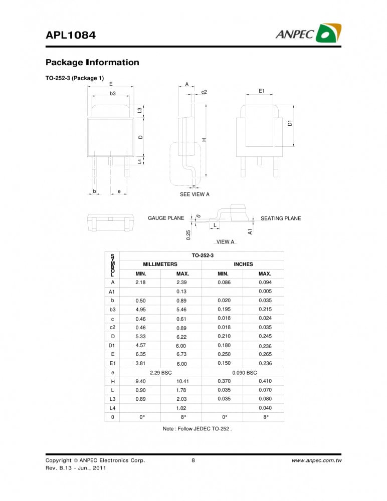 APL1084 datasheet page 8