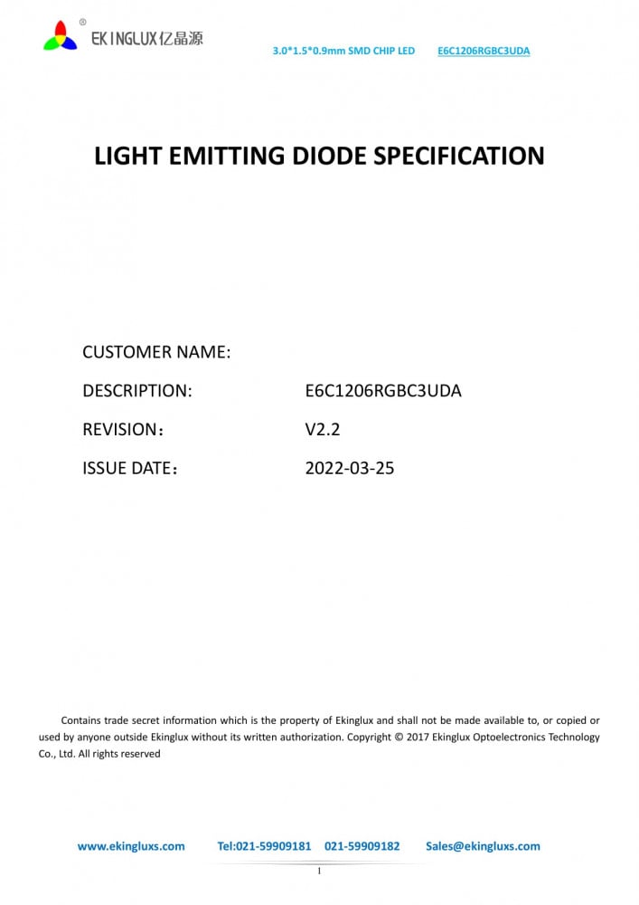 E6C1206RGBC3UDA datasheet page 1