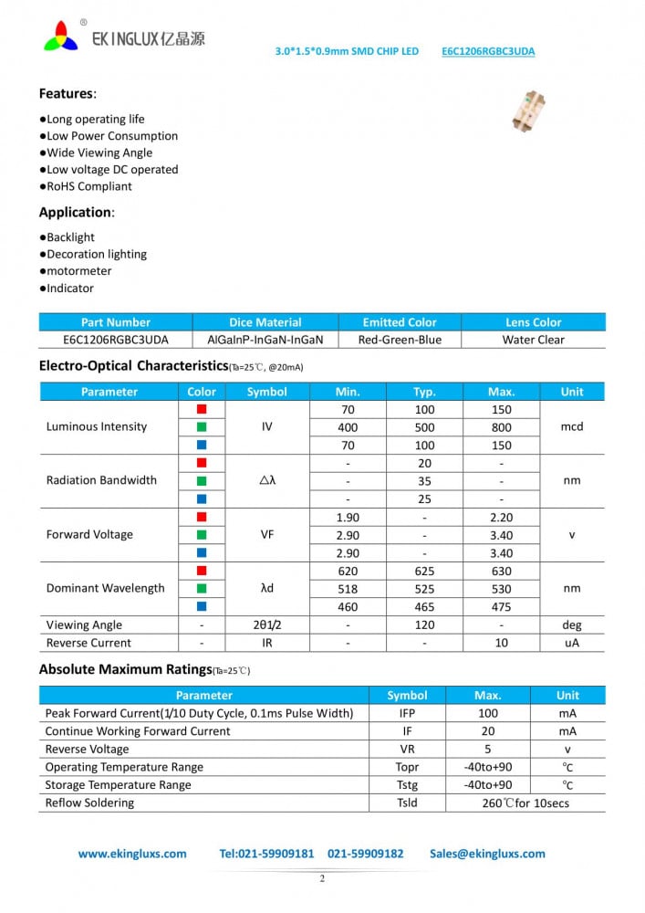E6C1206RGBC3UDA datasheet page 2