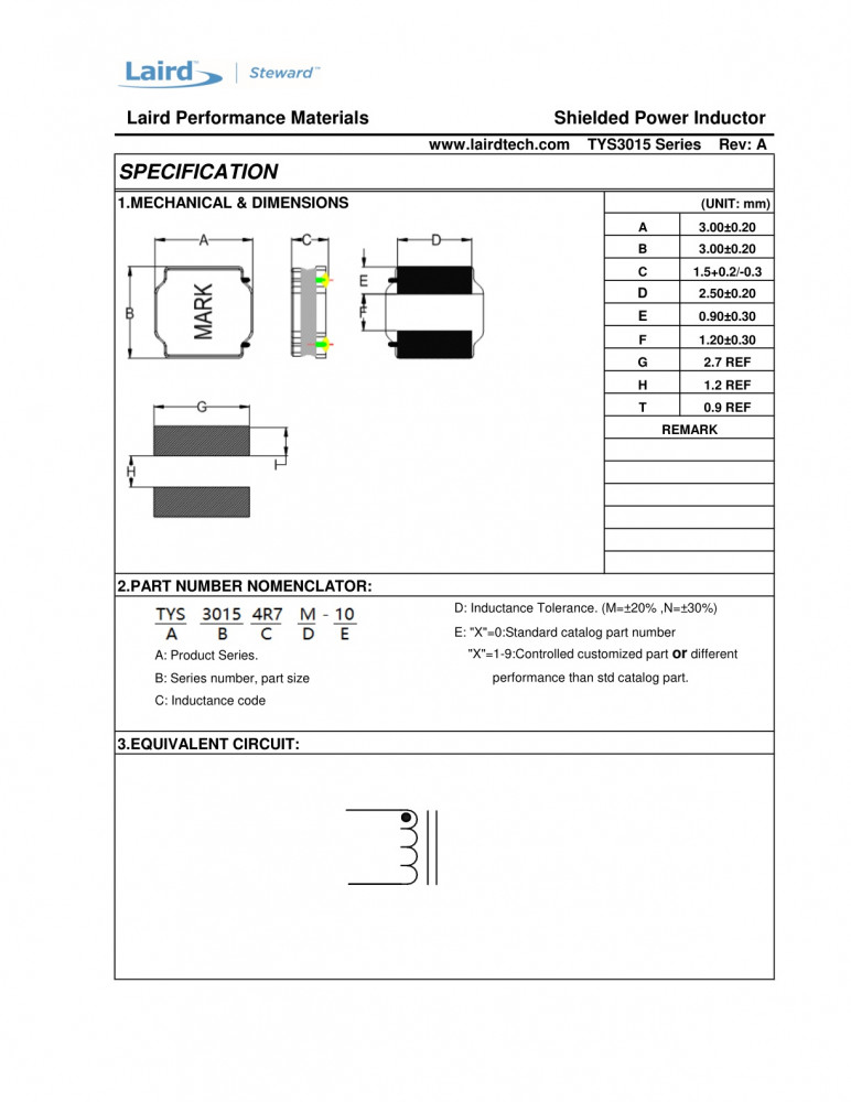 TYS3015 datasheet page 2