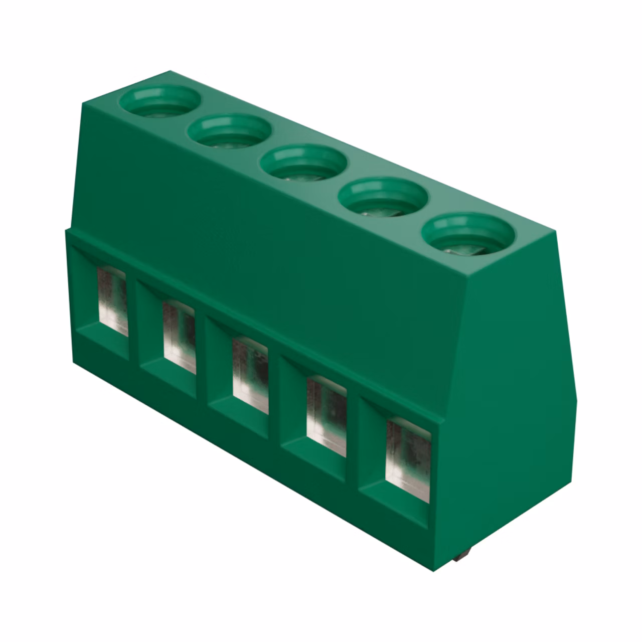 5.08mm Pitch Eurostyle Vertical Fixed Mount PCB Terminal Block, Green Housing, 5 Circuits for sale