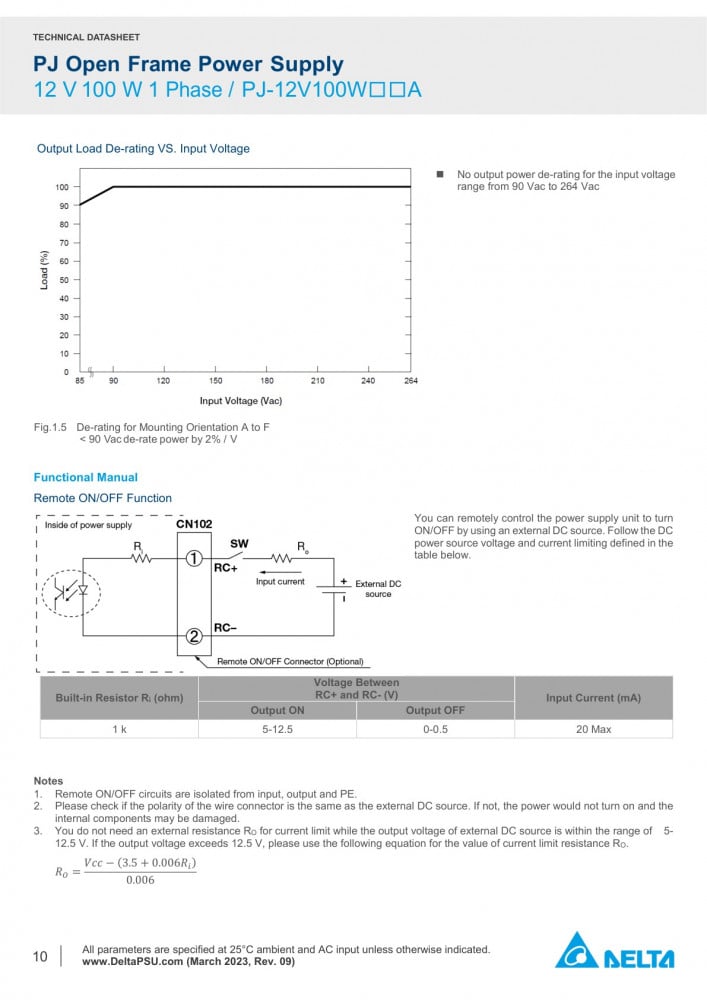 DELTA PJ datasheet page 10