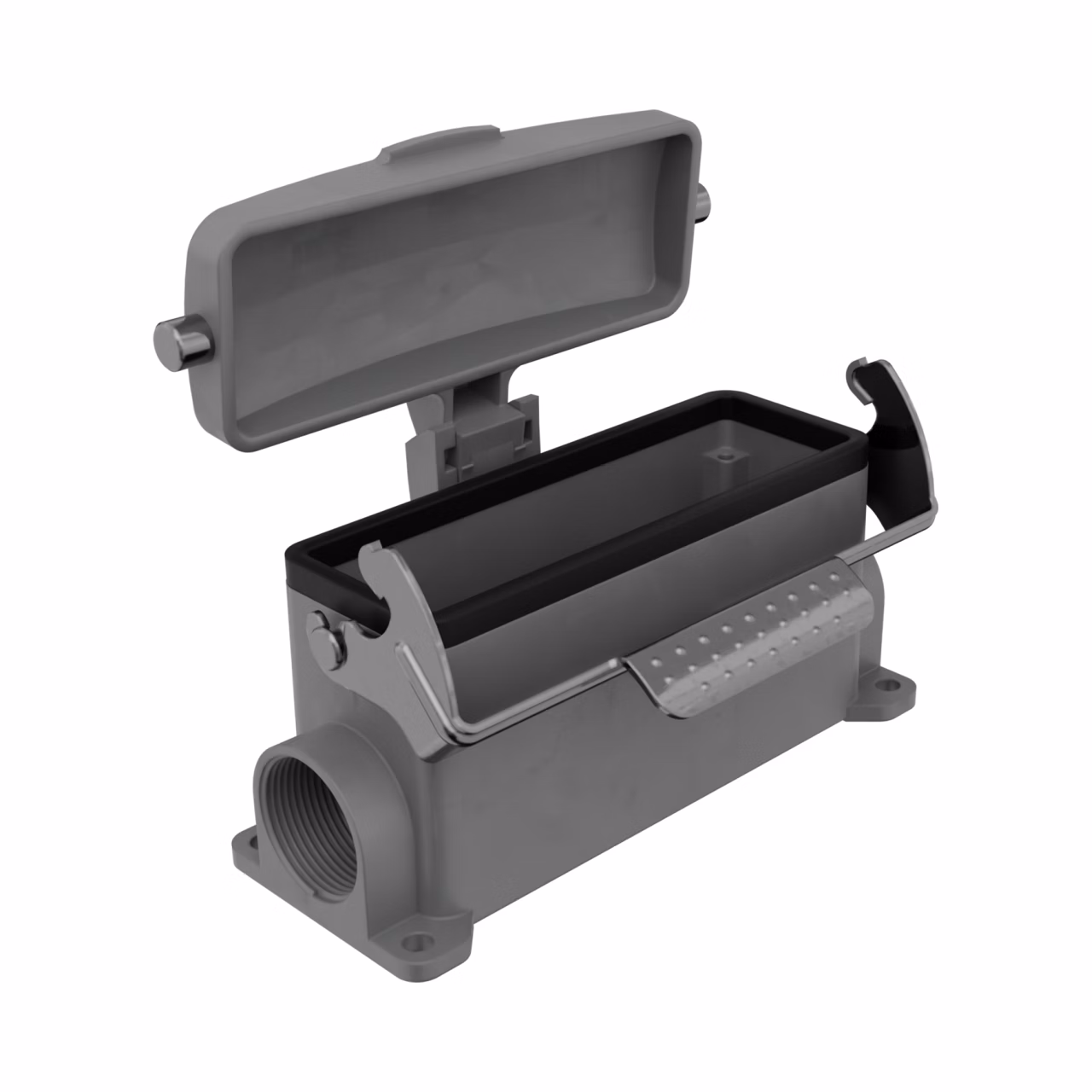 Heavy-Duty Standard (STD) Single Lever Surface Mount Housing, Die-cast Aluminum, with 1 Lever, with Cover, with Gasket, Size 24B «104x27», Pg21x2 Thread, Grey for sale