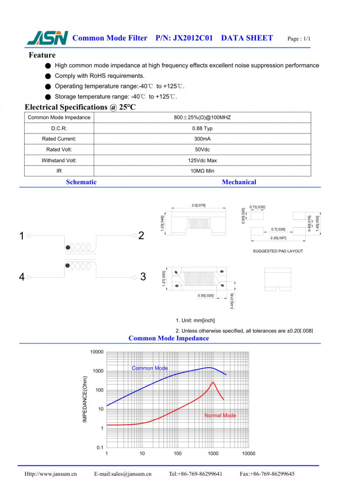 JX2012C01 manufacturer document page