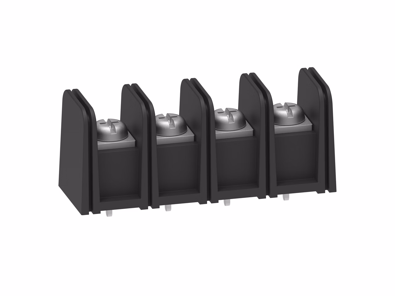 11.13mm Pitch, Single Row, Dual-Barrier Terminal Strip, without Mounting Ends, Black, 2 Circuits