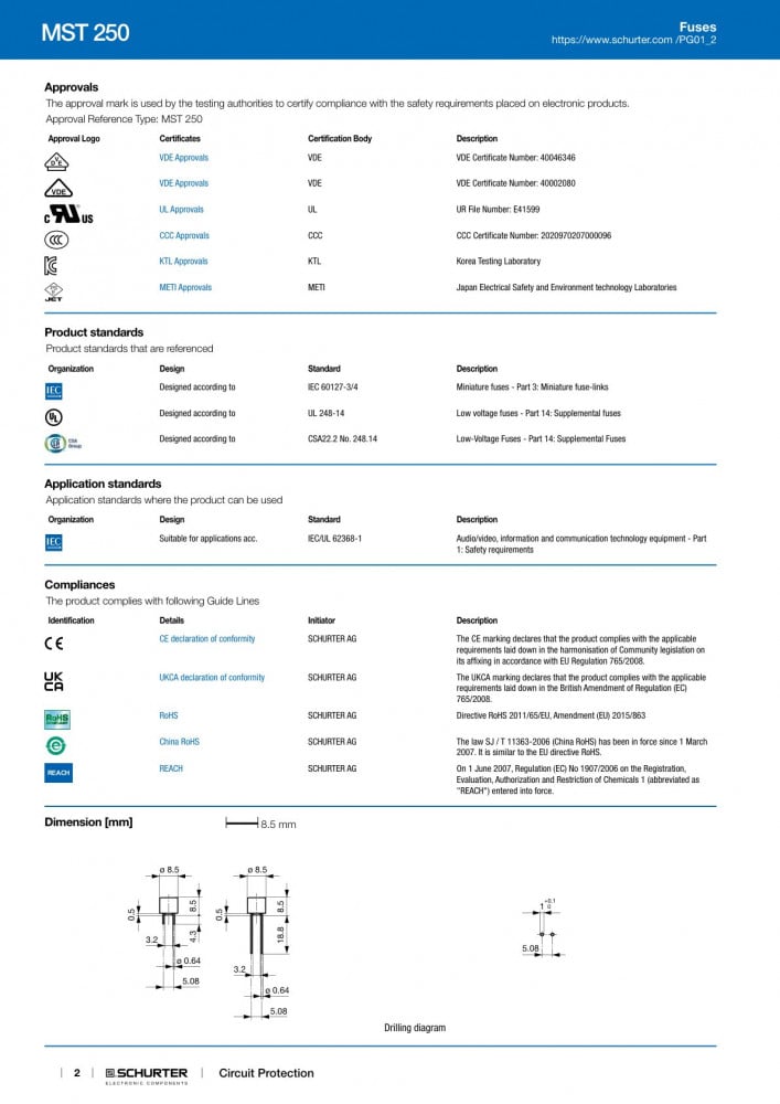 SCHURTER 0034.6621 technical document page 2