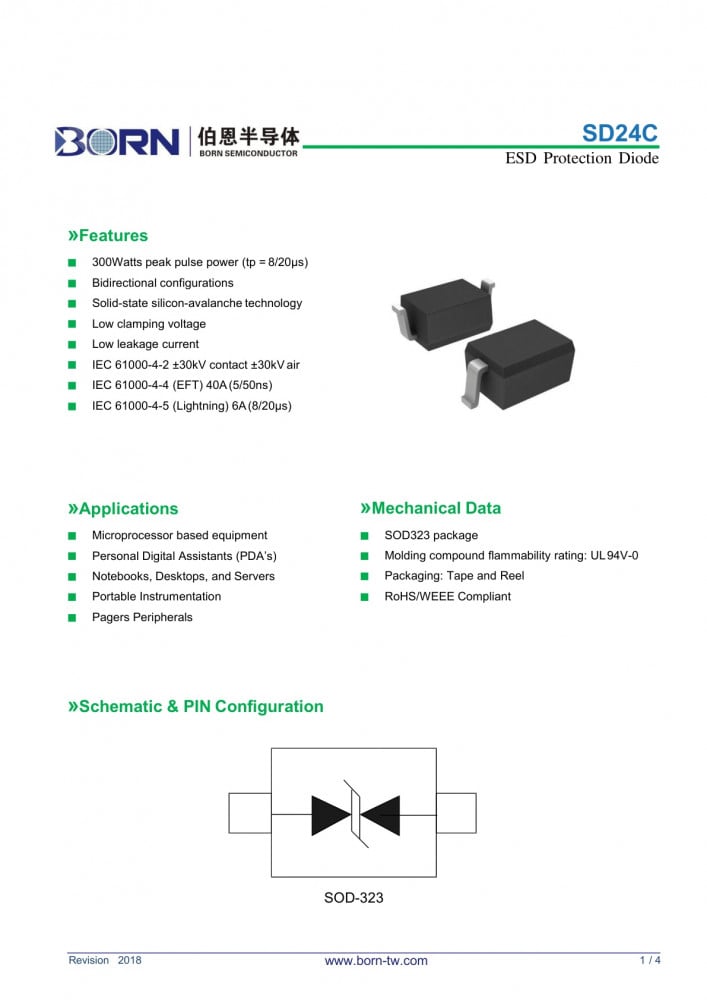 SD24C datasheet page 1