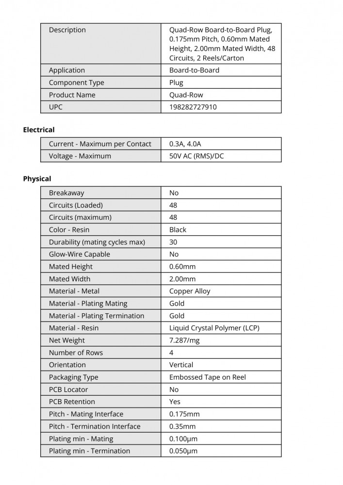 Technical document page 2 for MOLEX 2220890483