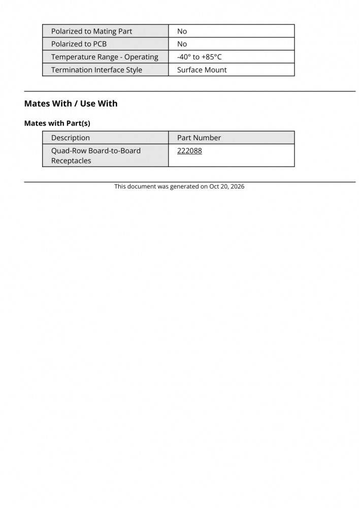 Technical document page 3 for MOLEX 2220890483
