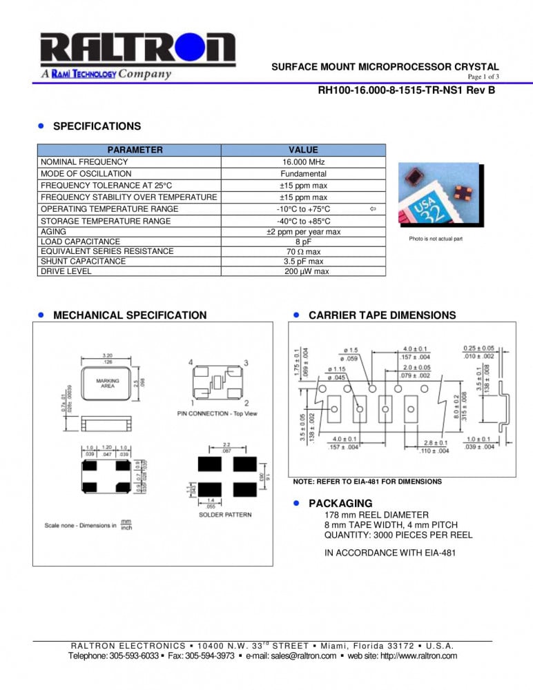 RH100-16.000-8-1515-TR-NS1 datasheet page 1