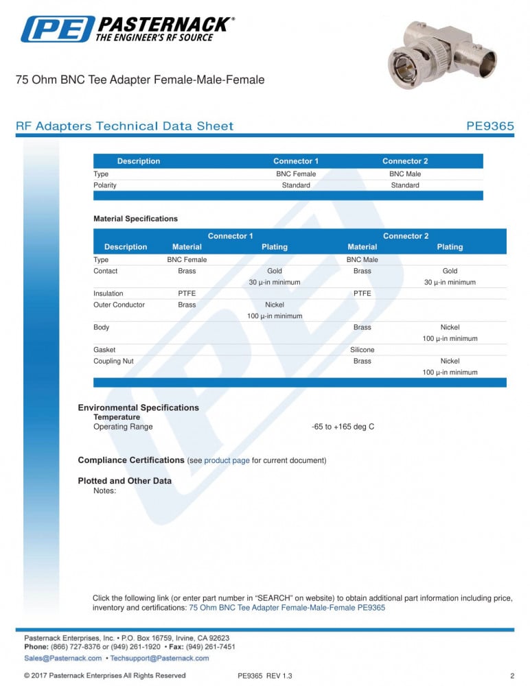 PE9365 technical document page 2