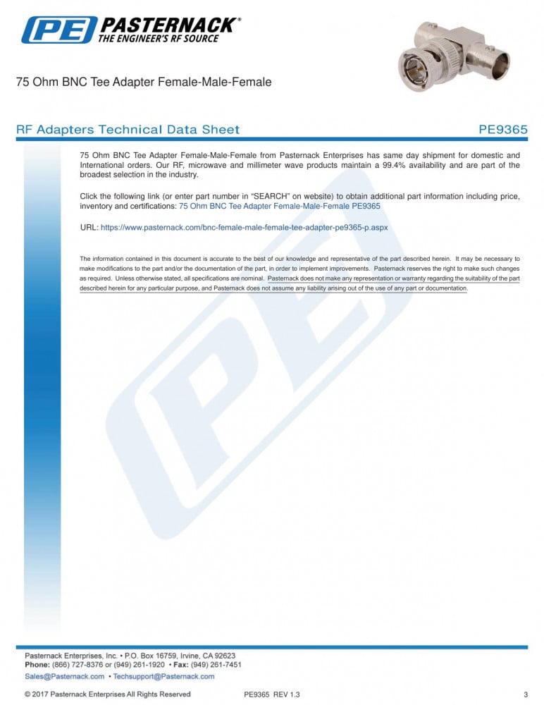 PE9365 technical document page 3