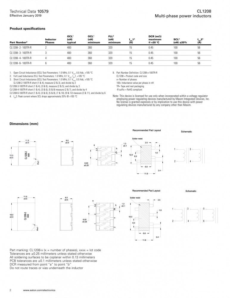 CL1208 datasheet page 2