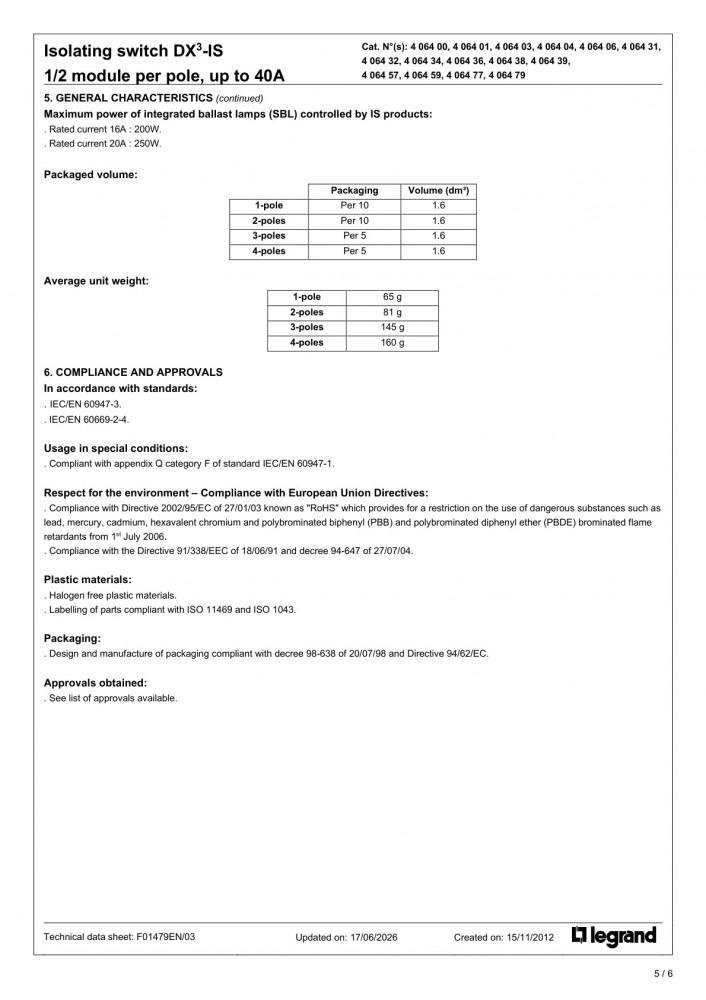 Legrand DX³-IS datasheet page 5
