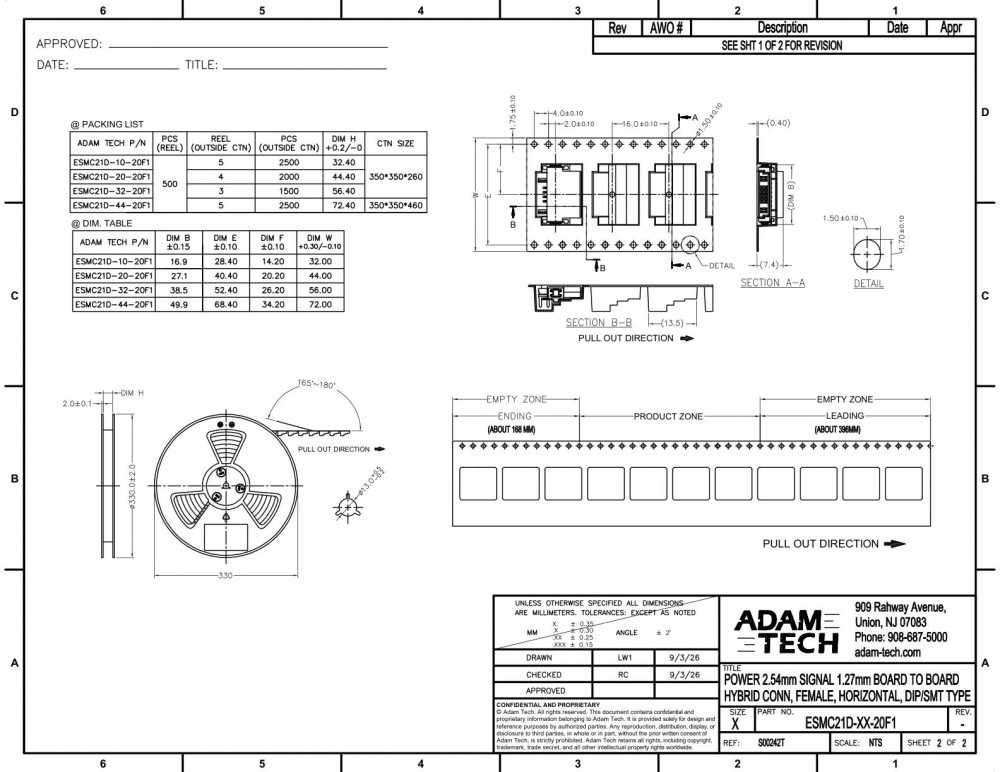 ADAM TECH ESMC21D-XX-20F1 drawing, page 2