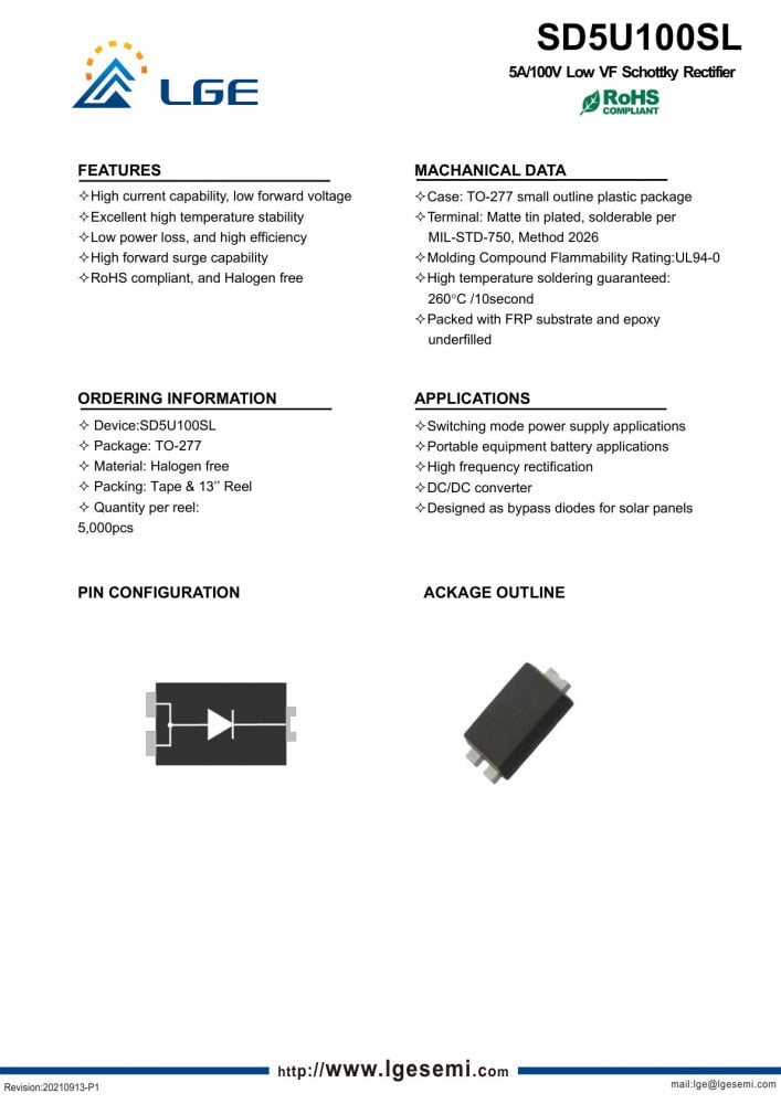 SD5U100SL datasheet page 1