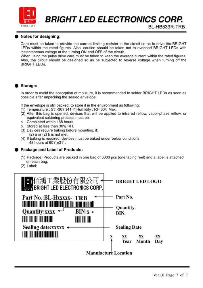 BL-HB539R-TRB datasheet page 7