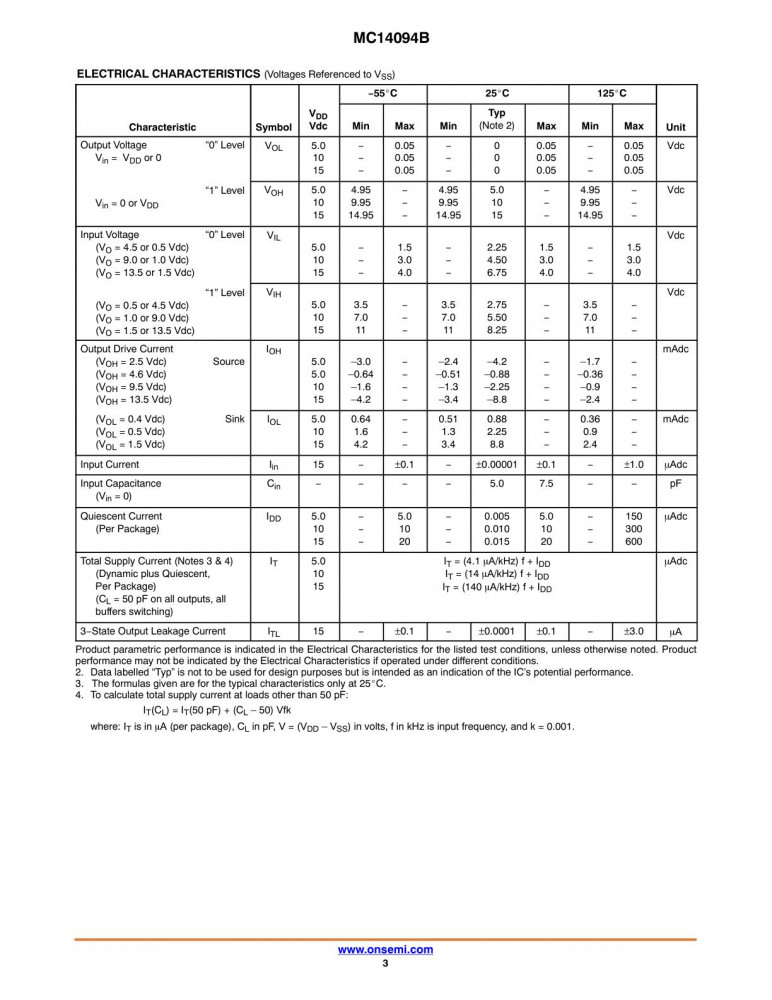 MC14094B technical document page 3