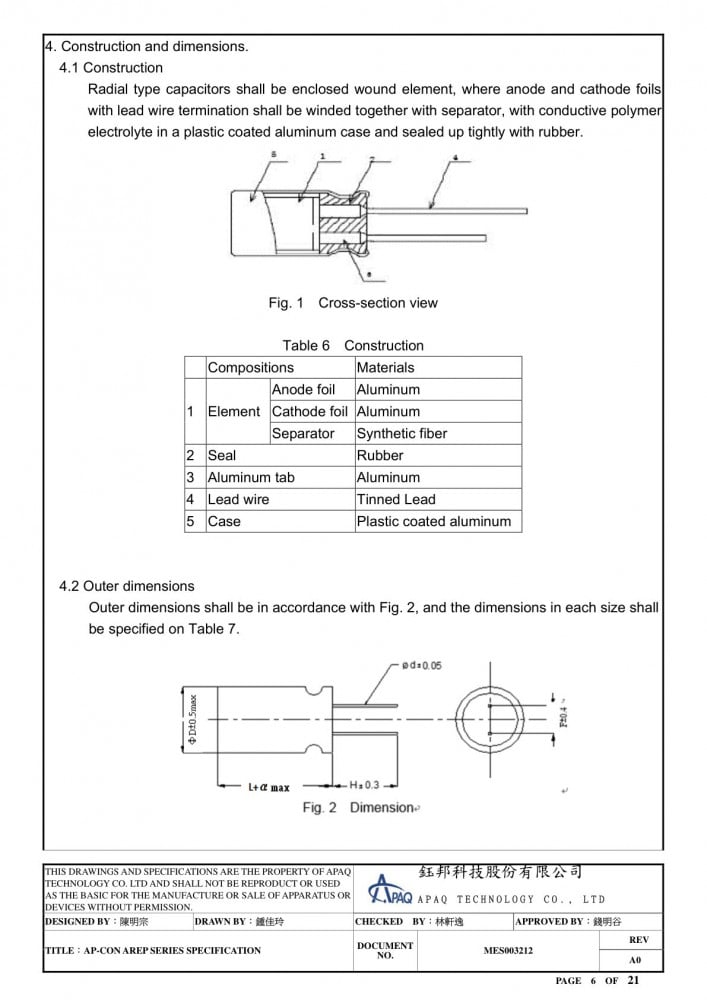 APAQ AREP dimensions page 6
