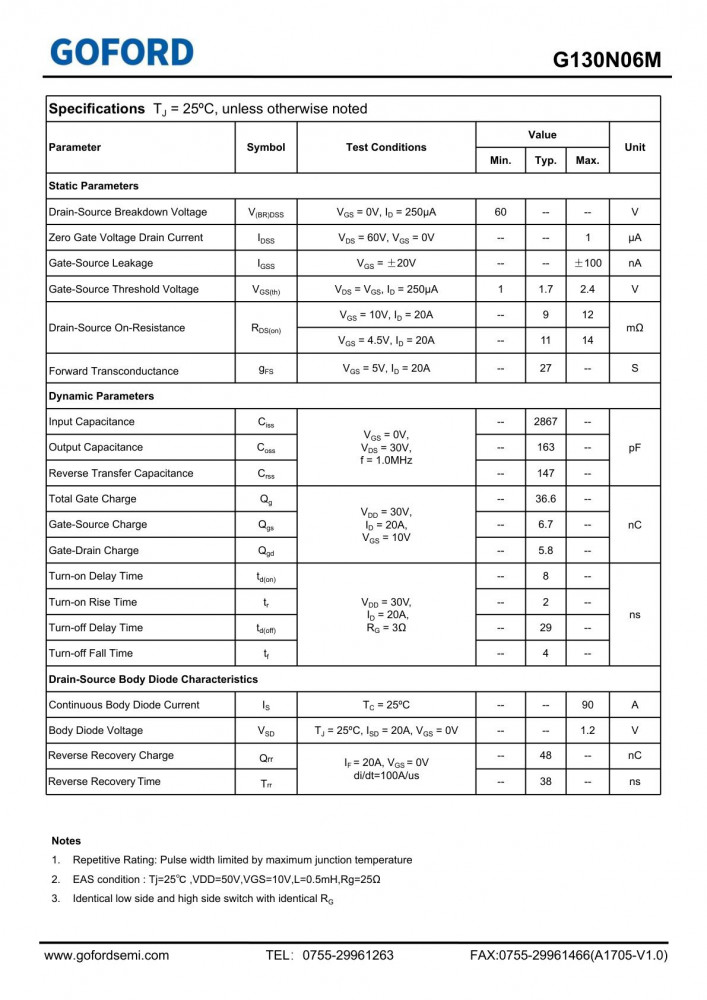 G130N06M datasheet page 2