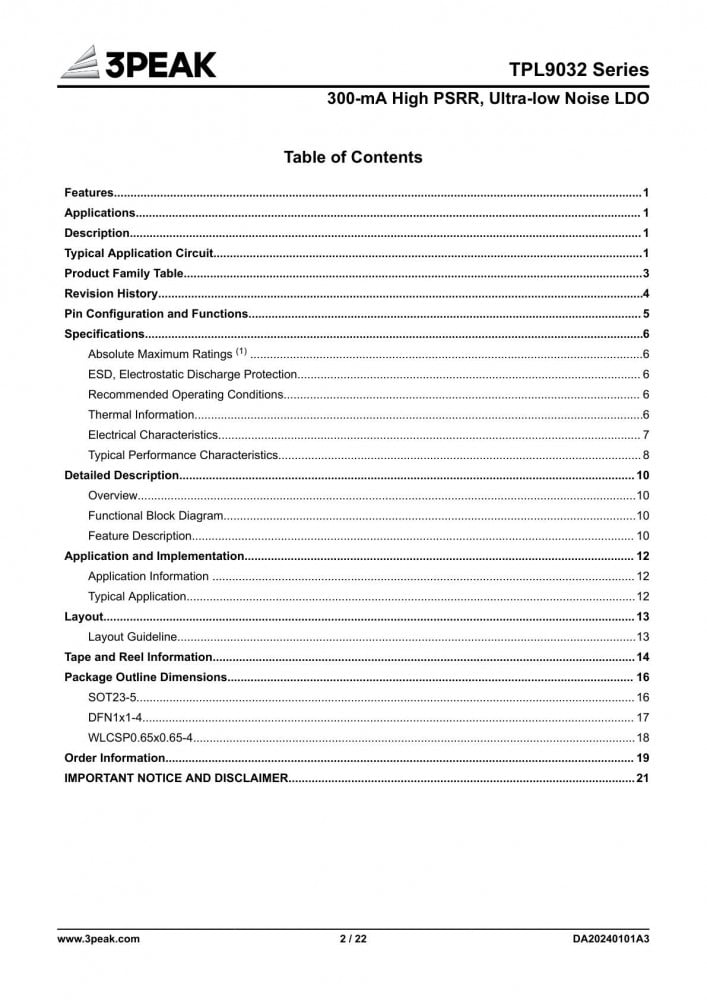TPL9032 datasheet page 2