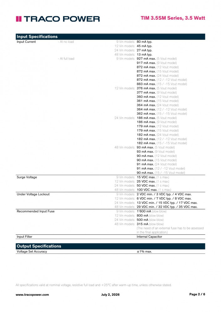 TIM 3.5SM technical document page 2