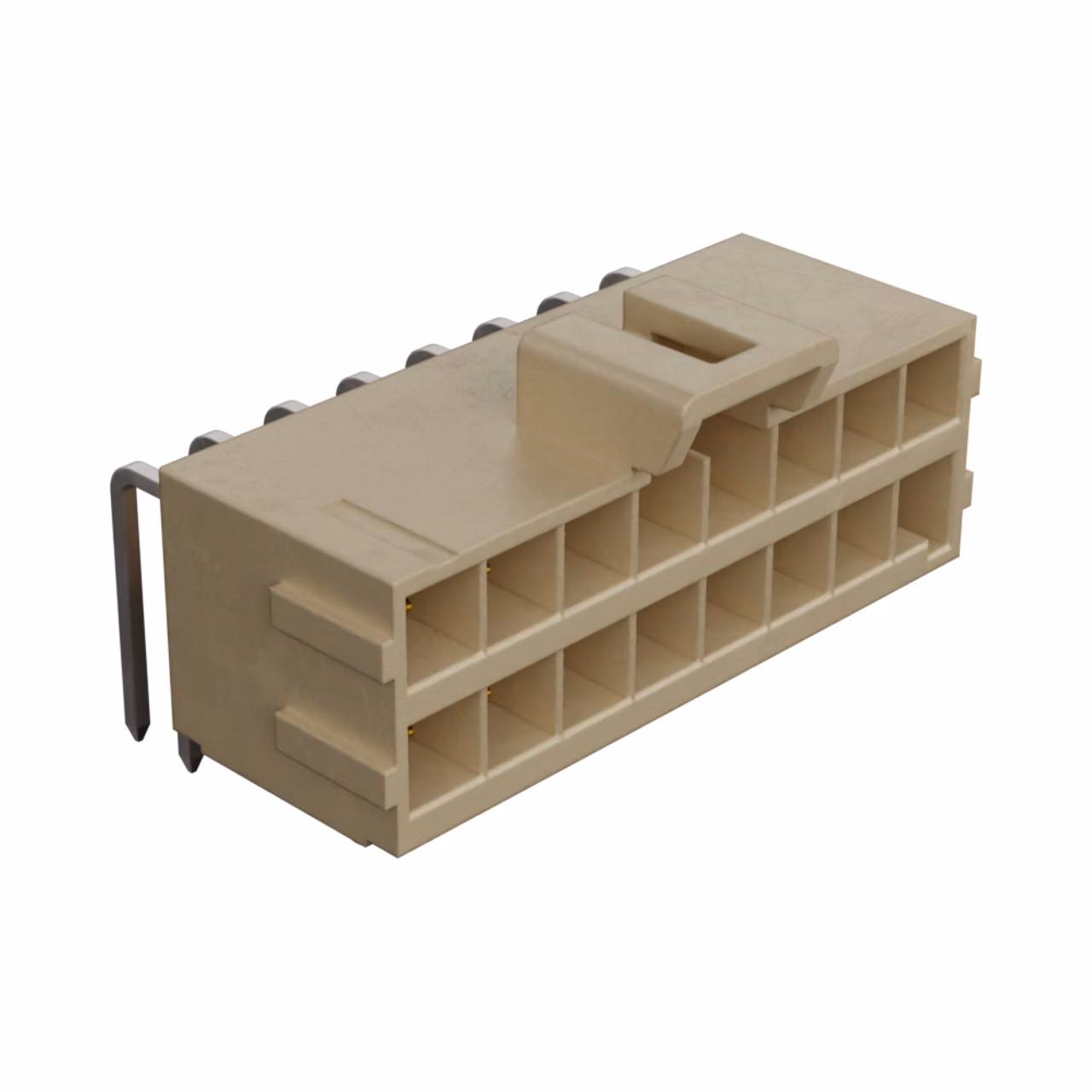 Ultra-Fit Right-Angle Header, 3.50mm Pitch, Dual Row, 16 Circuits, 0.38µm Gold (Au) Plating, Natural, Glow-Wire Capable, Tray for sale