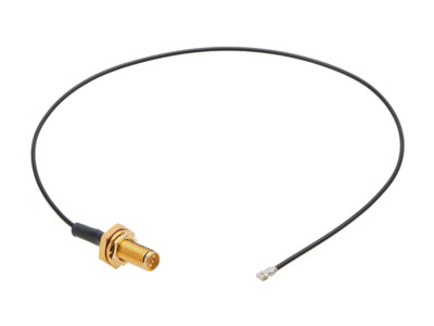 SMA Straight Reverse Polarity Jack Bulkhead IP68 to I-PEX MHF4L LK Plug on 1.37mm Cable, 101.60mm Length, 50 Ohms