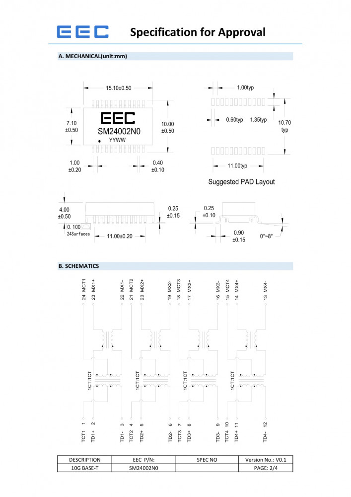 SM24002N0 specification page 3