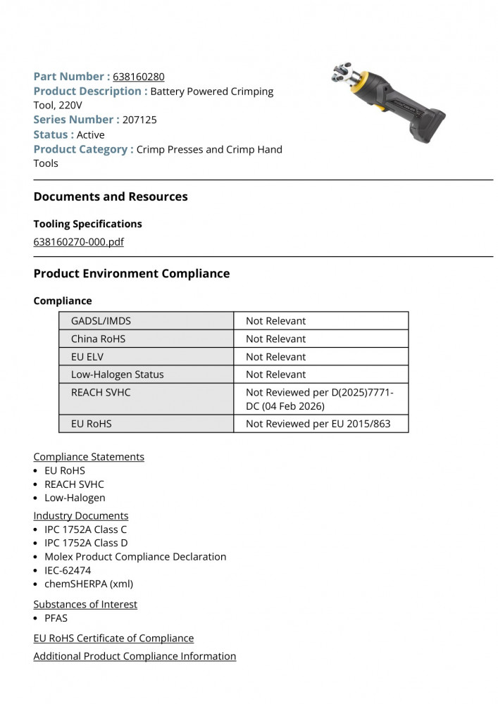 Molex 638160280 document image, page 1