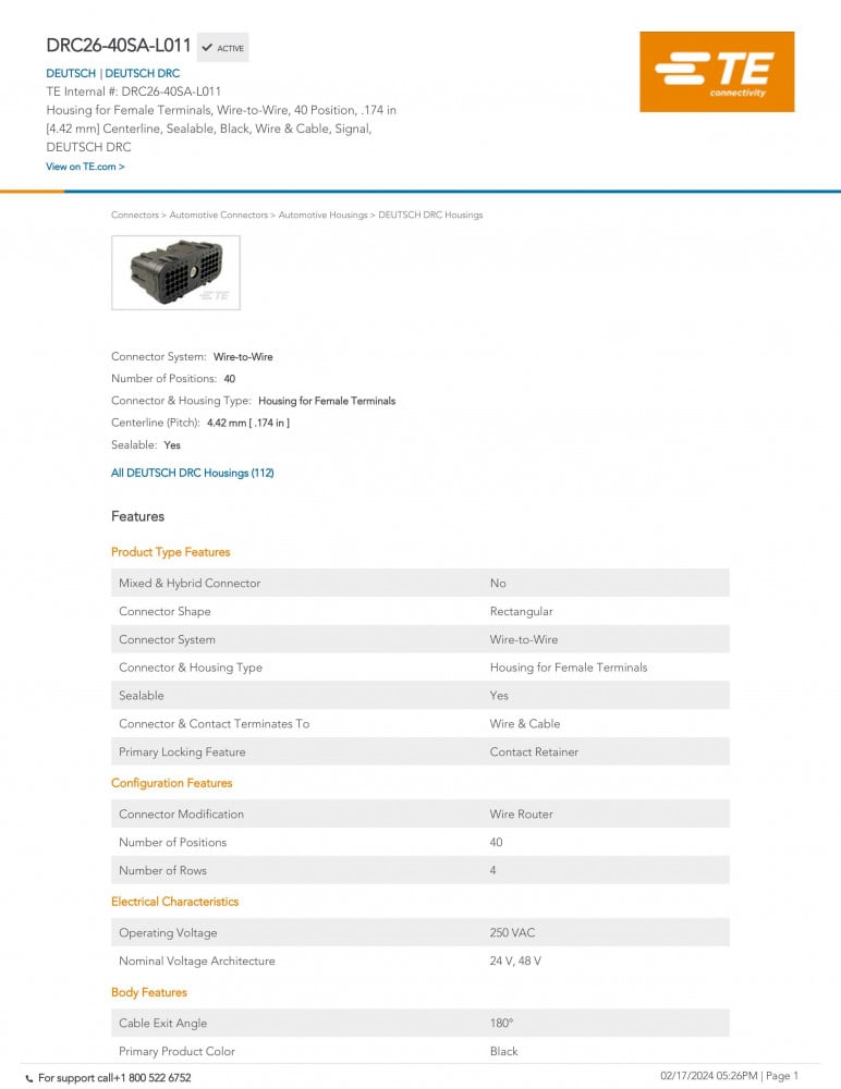 DRC26-40SA-L011 technical document page 1