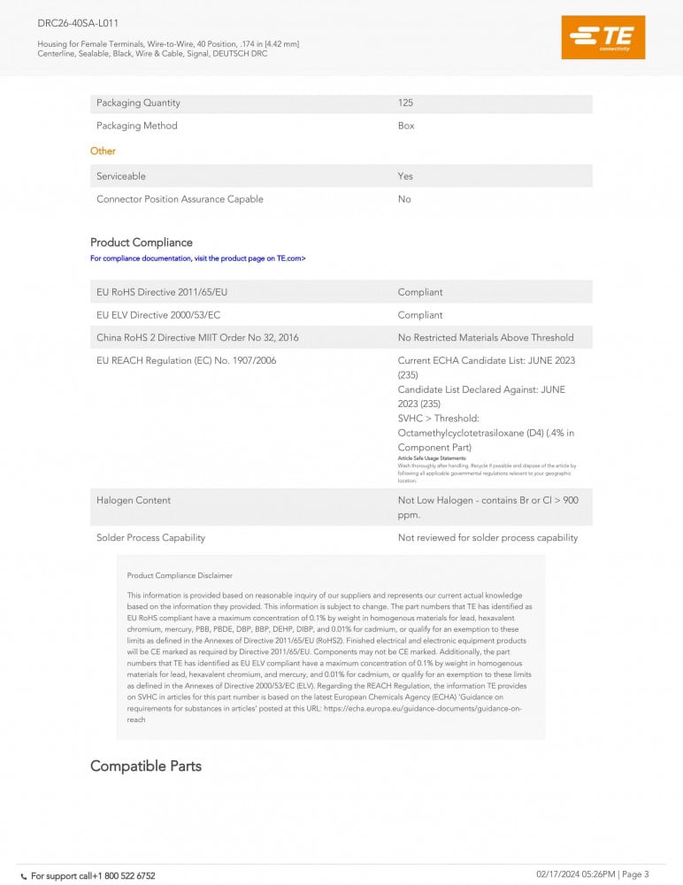 DRC26-40SA-L011 technical document page 3