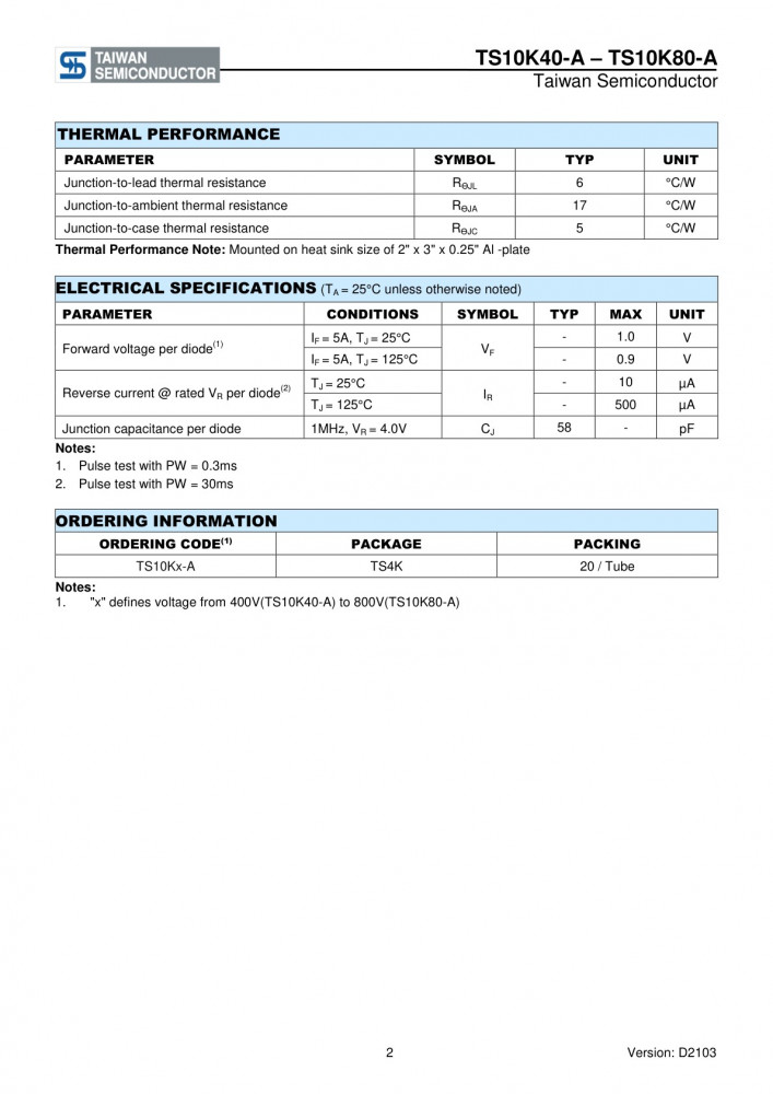 TS10K40-A product document page 2