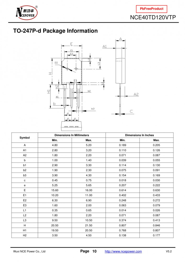 NCE40TD120VTP datasheet page 10