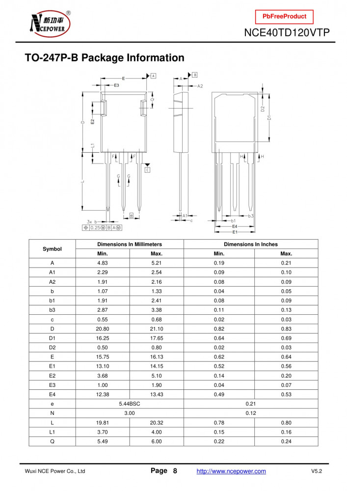NCE40TD120VTP datasheet page 8