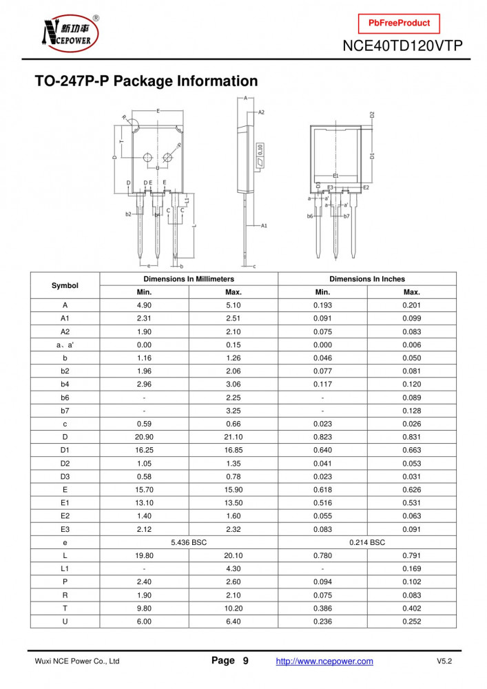 NCE40TD120VTP datasheet page 9