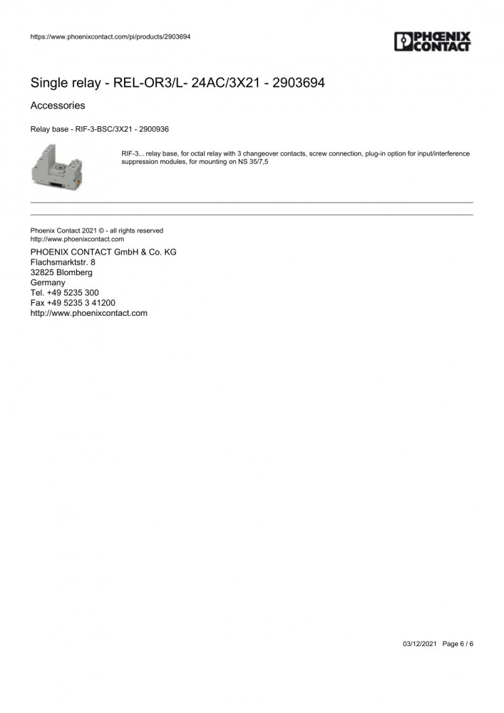 Phoenix Contact 2903694 product documentation page 6