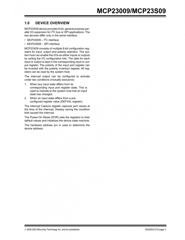 MCP23S09 document preview, page 3