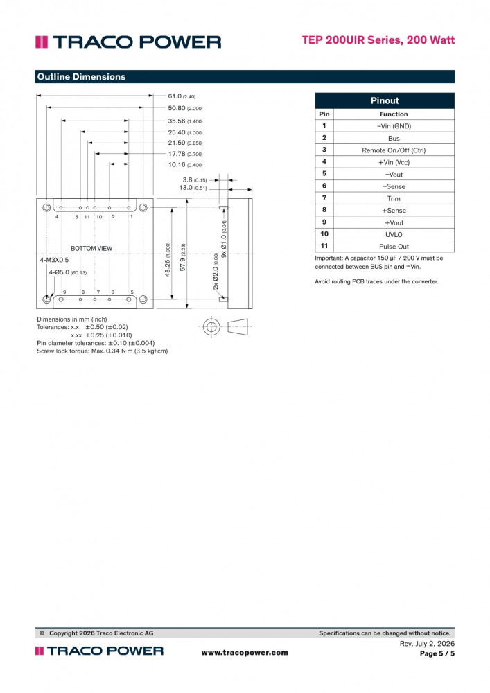 TEP 200UIR document page 5