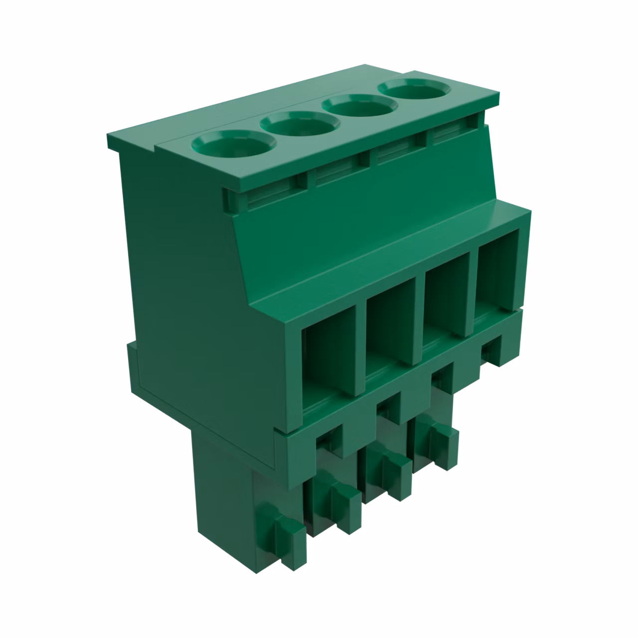 3.50mm Pitch Eurostyle Vertical Plug, with Standard Imprinting, Front Wire Entry, Green Housing, Gold (Au) Plated, 4 Circuits for sale
