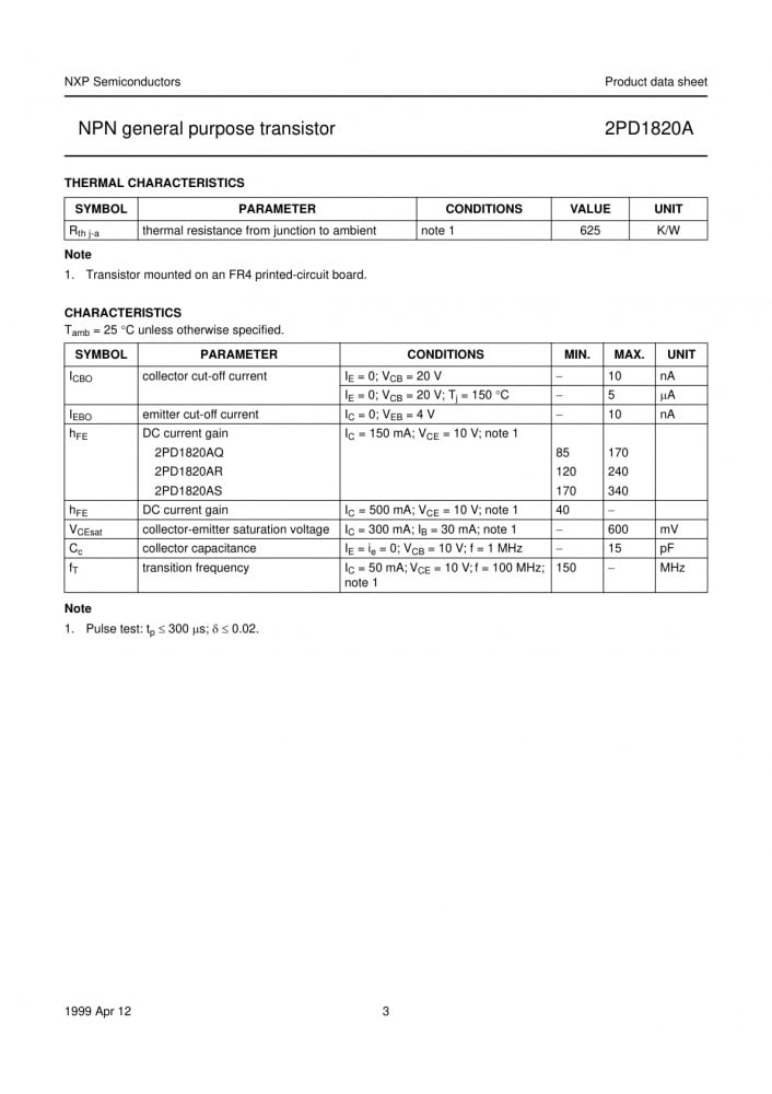 2PD1820A datasheet page 4