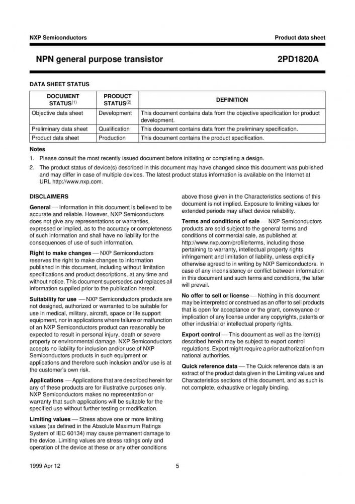 2PD1820A datasheet page 6