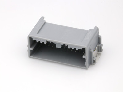 Mini50 Unsealed Receptacle, Single Row, Bridged, 8 Circuits, Polarization Option C, Dark Gray