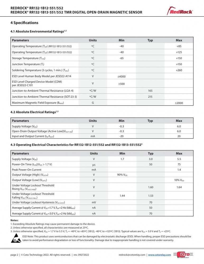COTO RR132 datasheet page 2