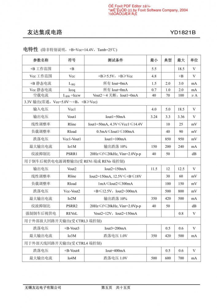 YD1821B datasheet page 5