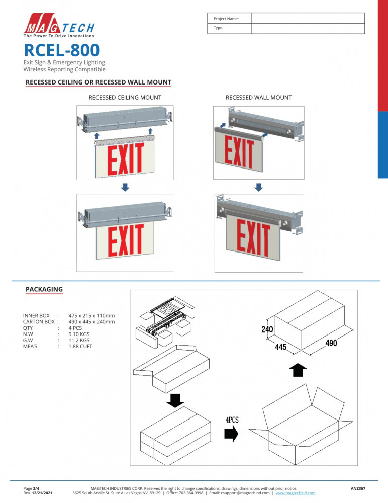 RCEL-800 technical document, page 3