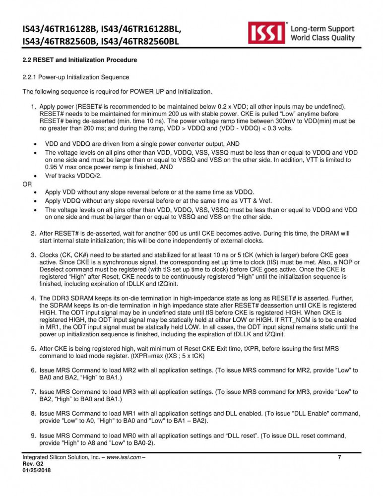 ISSI DDR3 SDRAM datasheet page 7