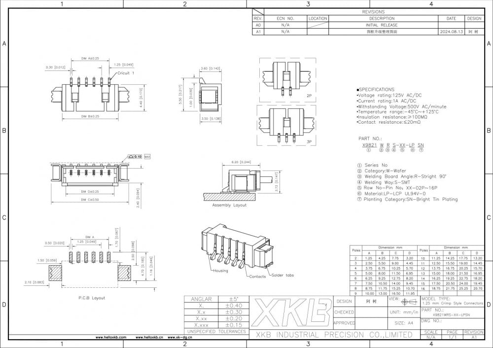 X9821WRS-05-LPSN technical drawing page